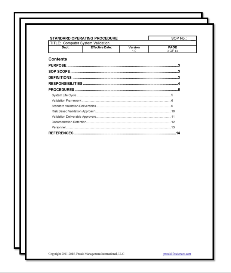 Computer System Validation SOP - Validation Center
