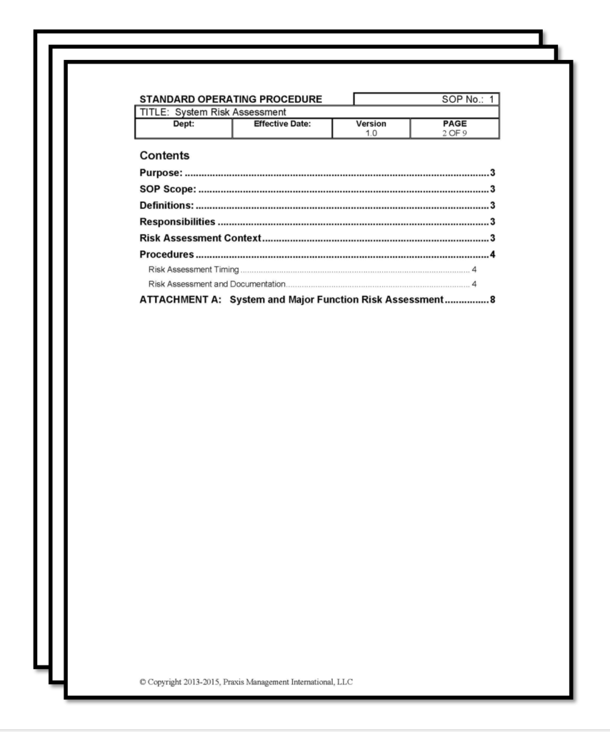 System Risk Assessment SOP - Validation Center